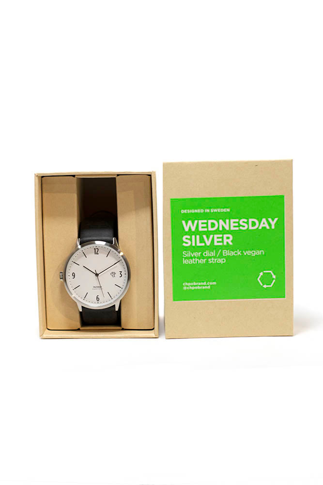 Wednesday Silver Watch with Black Strap – Know The Origin.